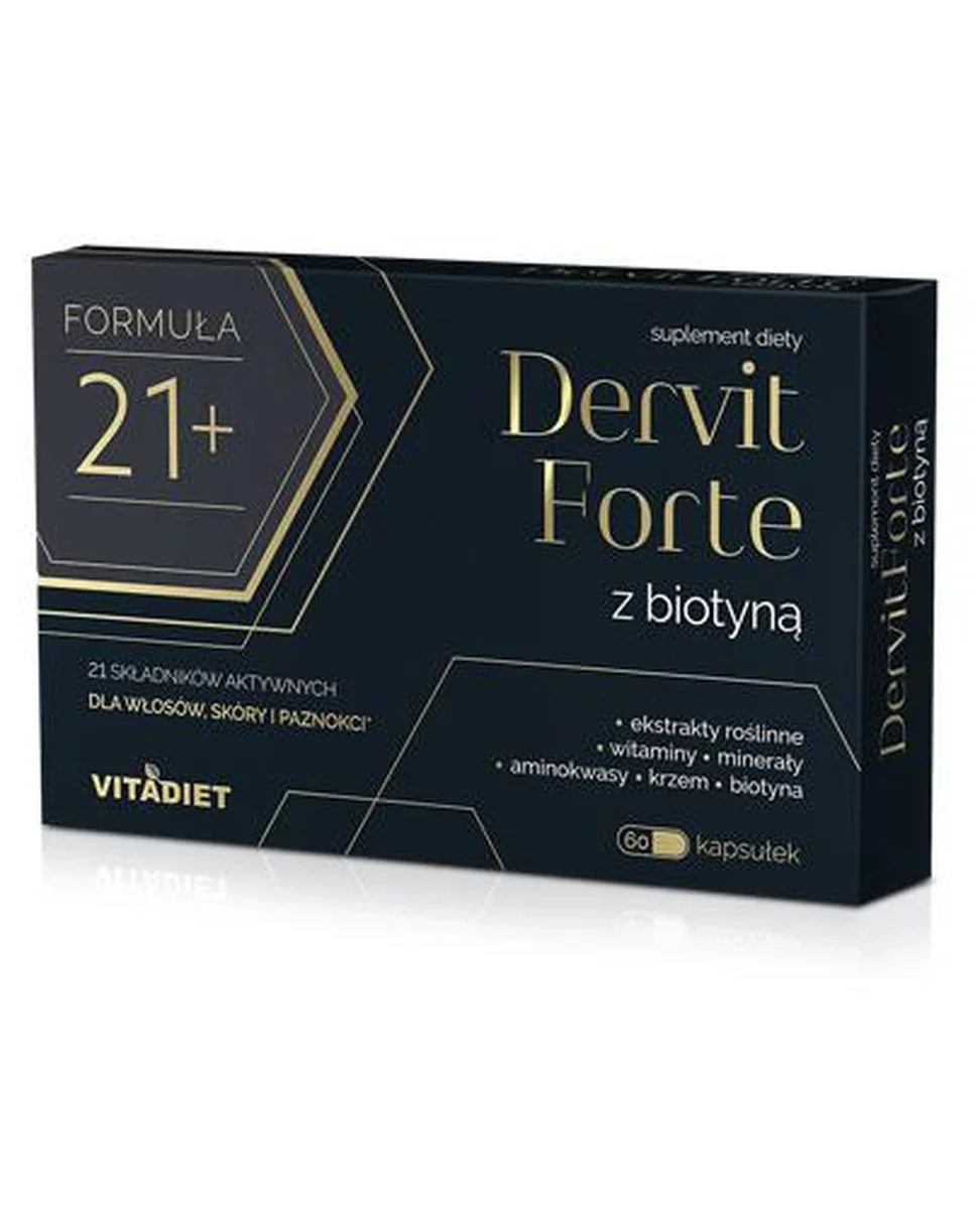 VitaDiet Dervit Forte z biotyną 60 kapsułek - wapteka.pl