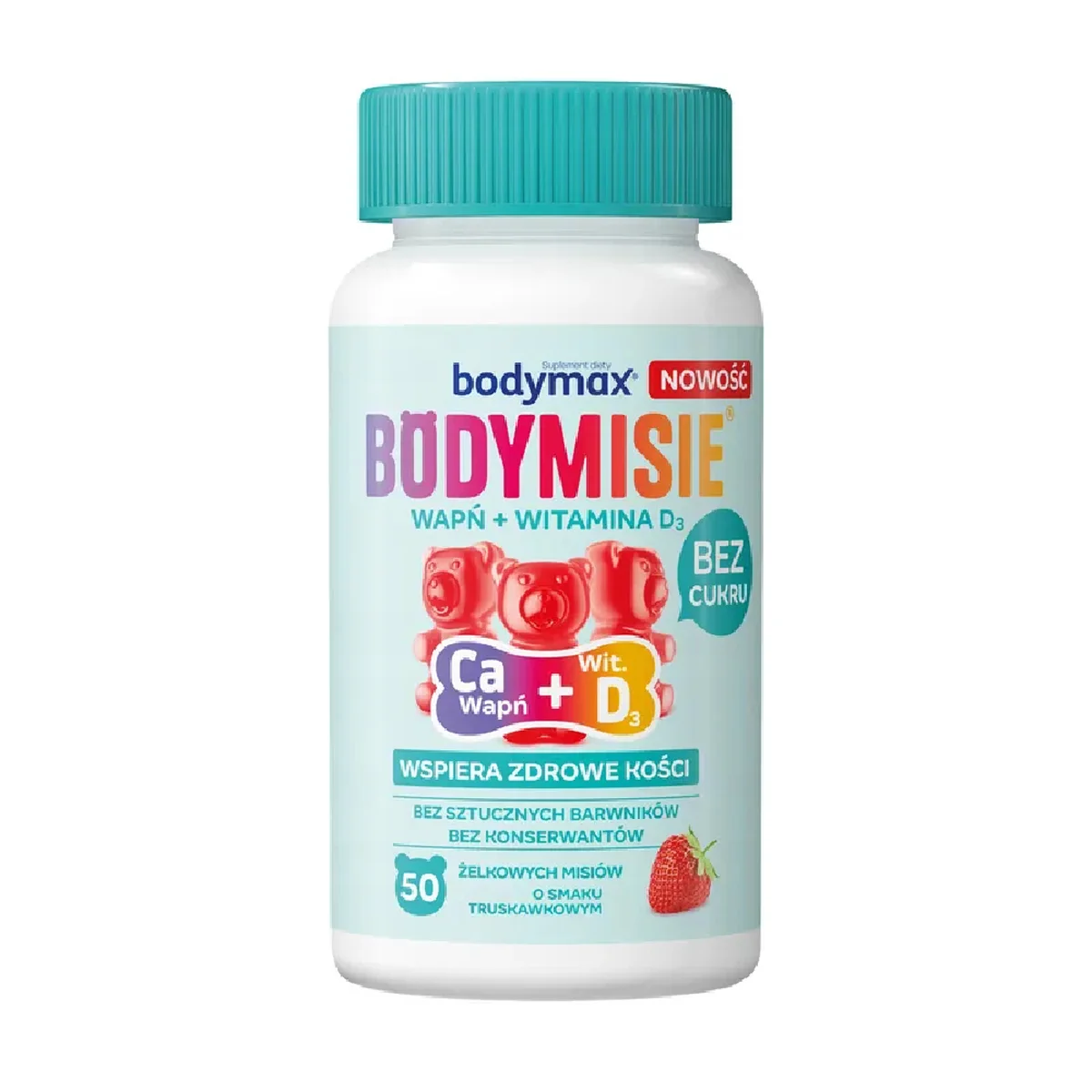 BODYMAX Bodymisie Wapń + Vit D, żelki, 50 sztuk - wapteka.pl
