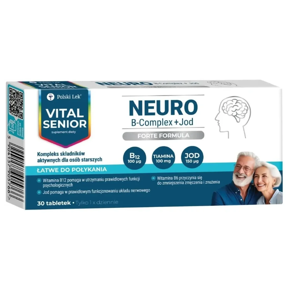 Vital Senior Neuro B-complex + Jod, tabletki, 30 sztuk - melisa.pl