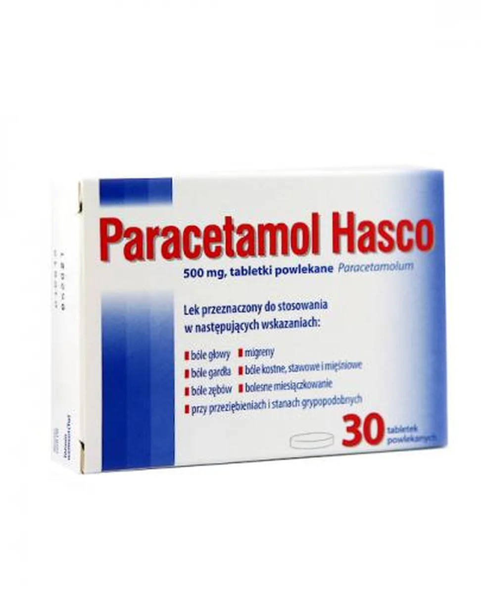 PARACETAMOL HASCO 500 mg, 30 tabletek - melisa.pl