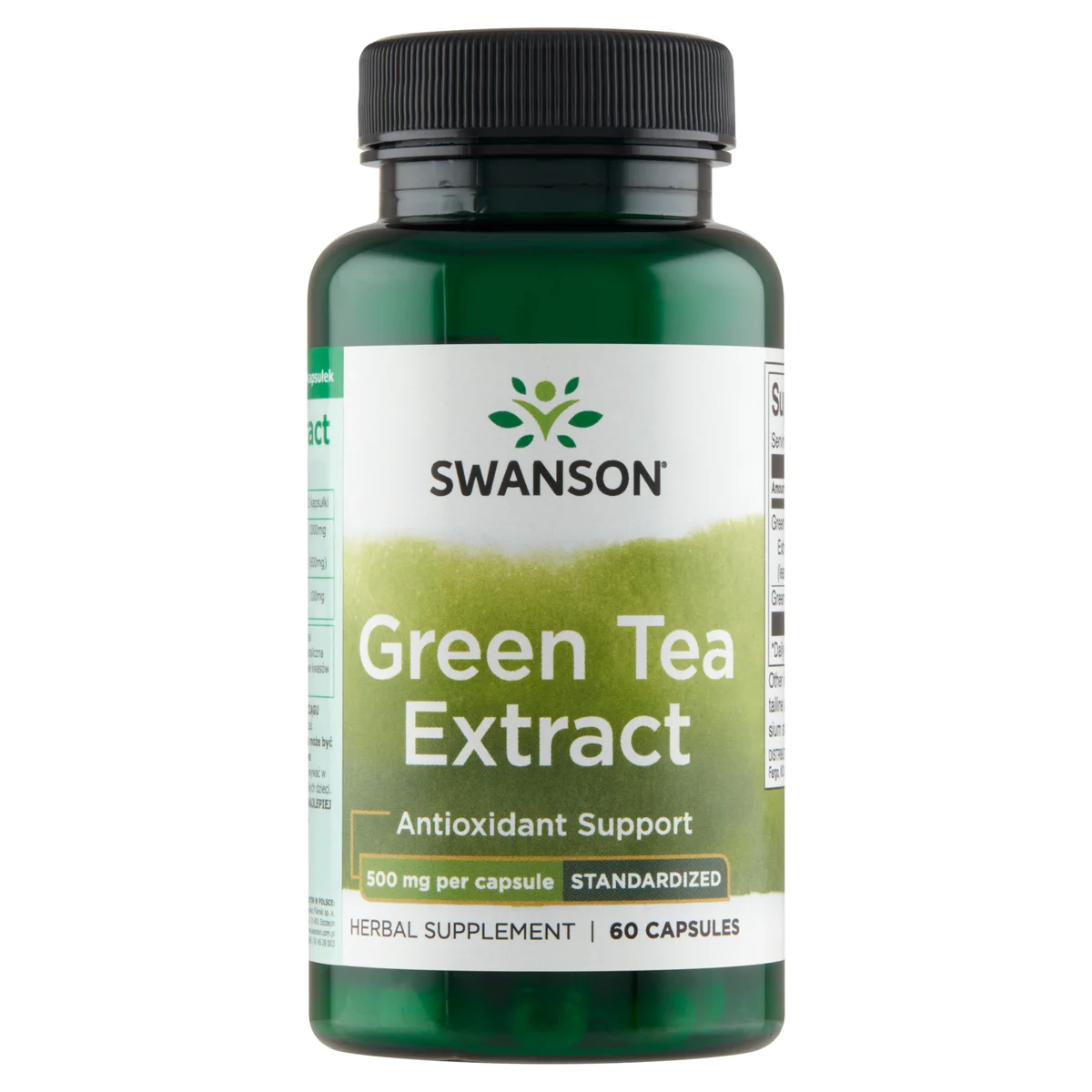 SWANSON Green Tea extract 500 mg, 60 kapsułek - melisa.pl