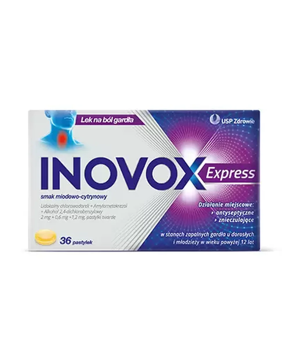 Inovox Express 2 mg + 0,6 mg + 1,2 mg smak miodowo-cytrynowy 36 ...