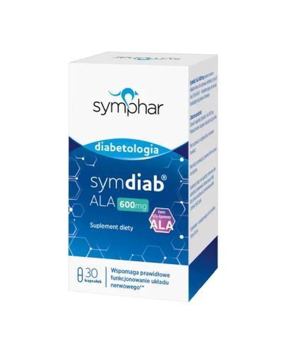 Symphar, Symdiab ALA 600 mg, kapsułki, 30 sztuk - melisa.pl