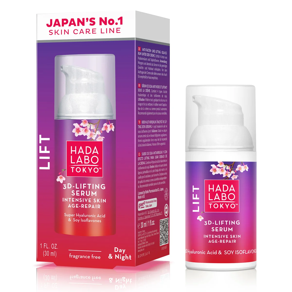 Hada Labo Tokyo, Serum 3-D Lifting Int, serum sojowe pod krem, silnie ...