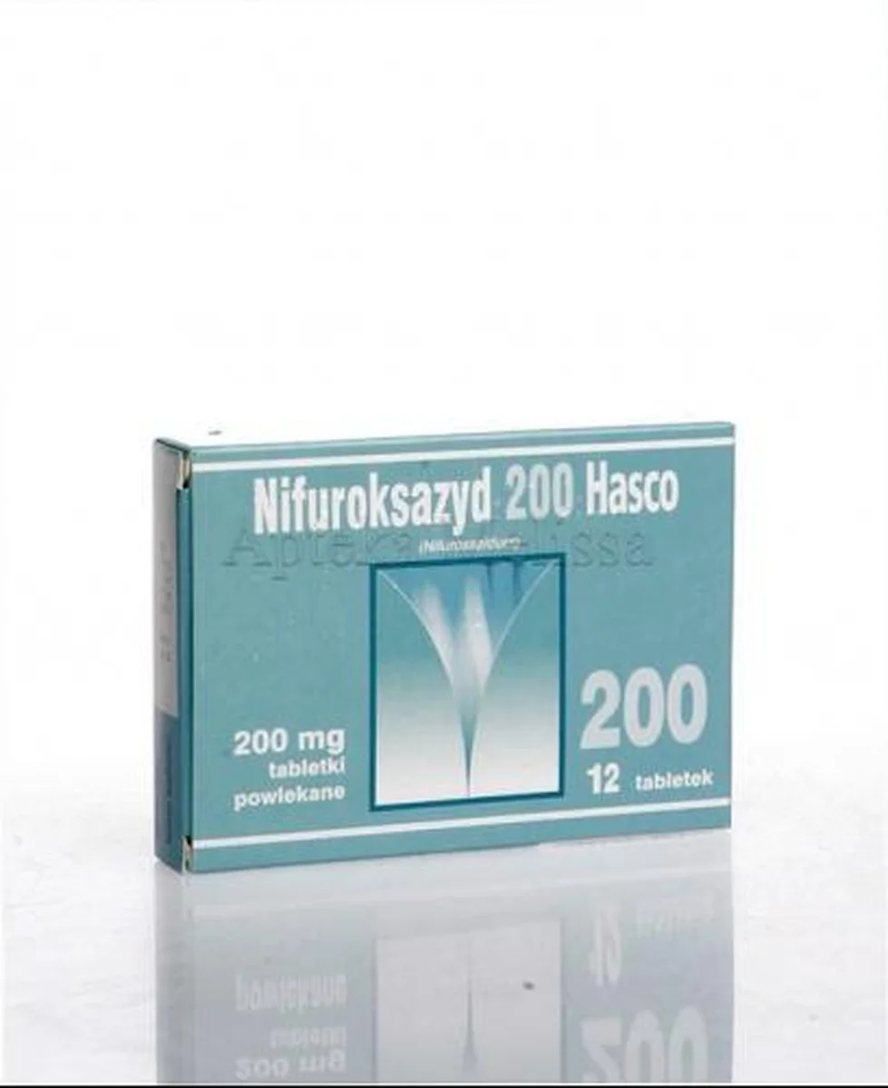 Nifuroksazyd Hasco, 200 mg, tabletki powlekane, 12 sztuk - melisa.pl