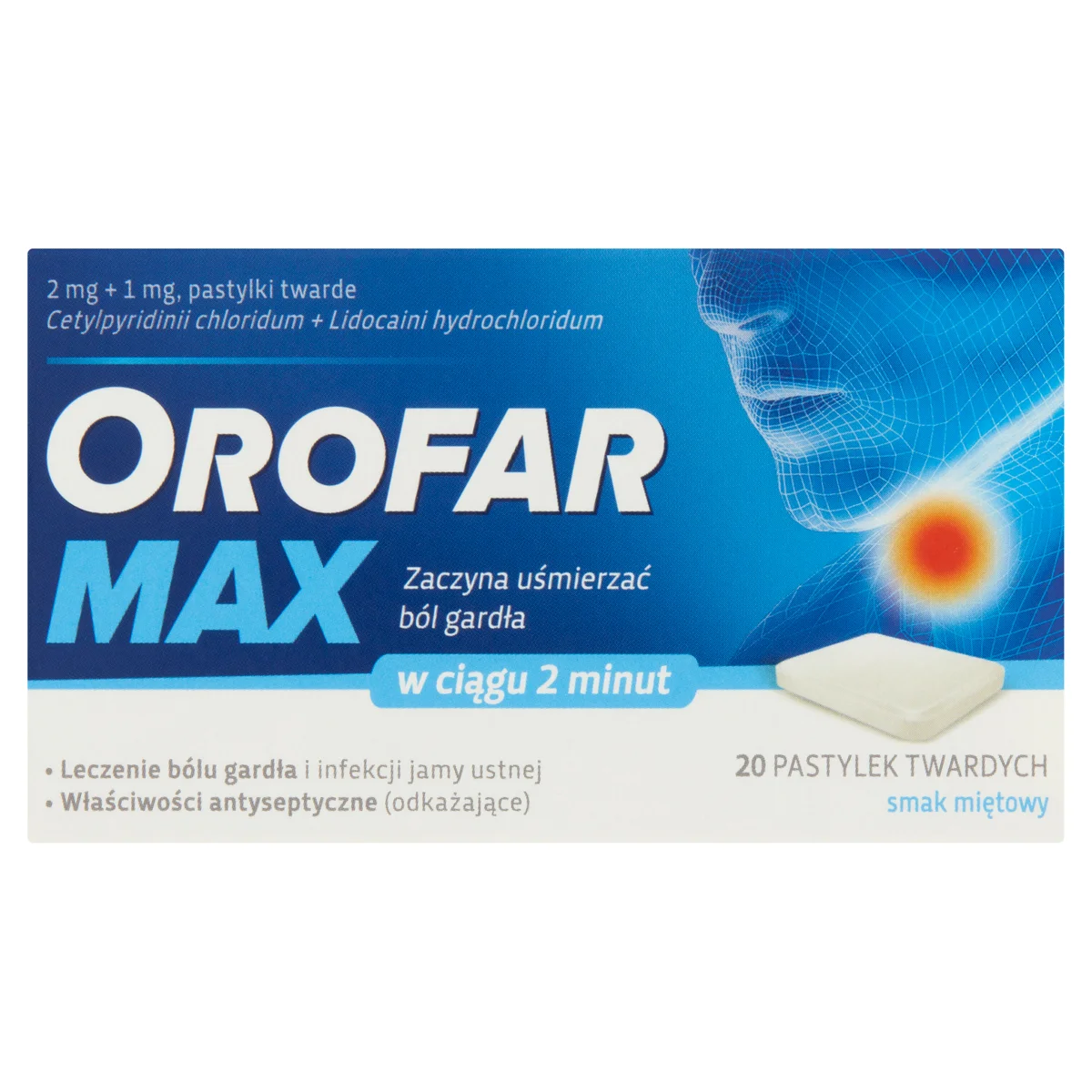 Orofar MAX, 2 mg + 1 mg, pastylki twarde, 20 sztuk - melisa.pl