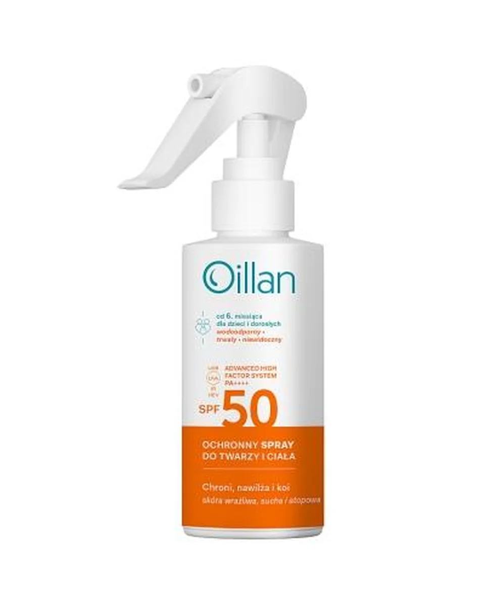 Oillan Sun ochronny spray do twarzy i ciała SPF 50 125 ml - wapteka.pl