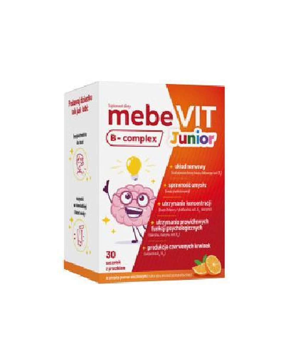Mebevit Junior B-complex, saszetki z proszkiem o smaku pomarańczowym ...