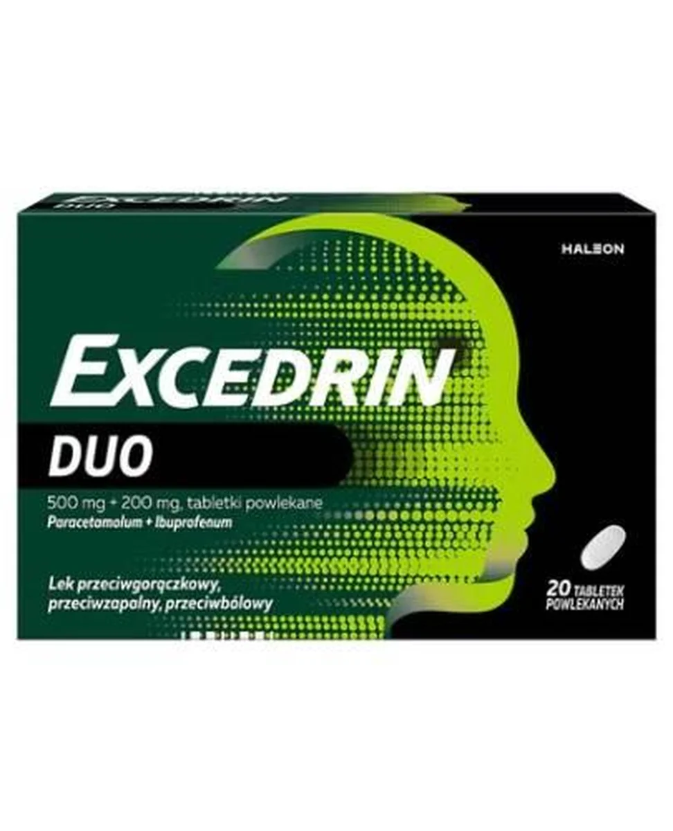 Excedrin Duo, 500 mg + 200 mg, 20 tabletek powlekanych - wapteka.pl