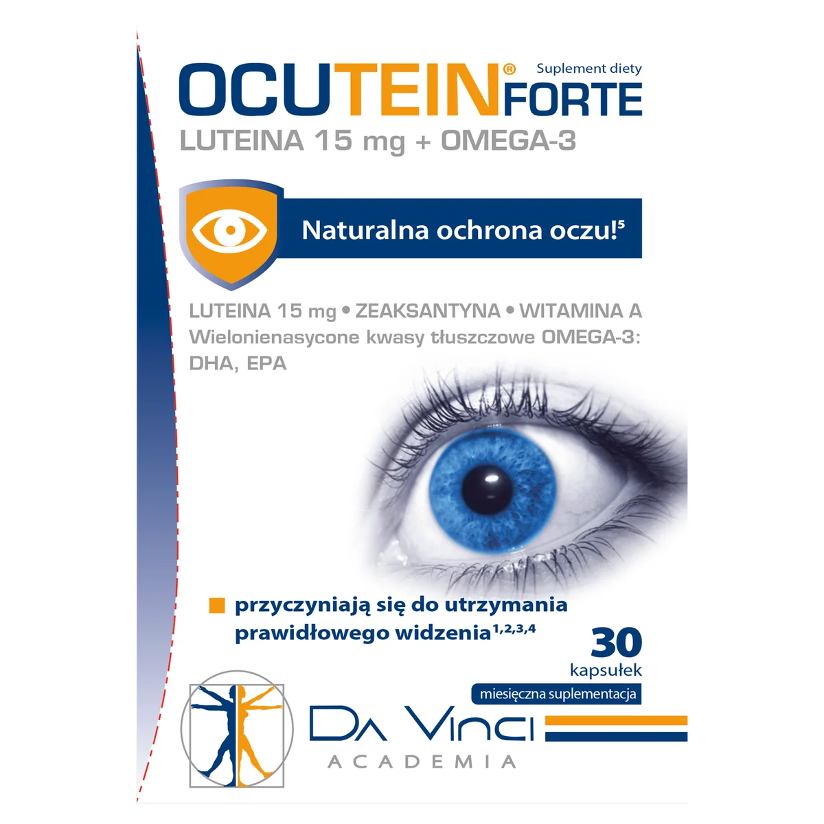 Ocutein Forte Luteina 15mg + Omega-3, 30 kapsułek - melisa.pl
