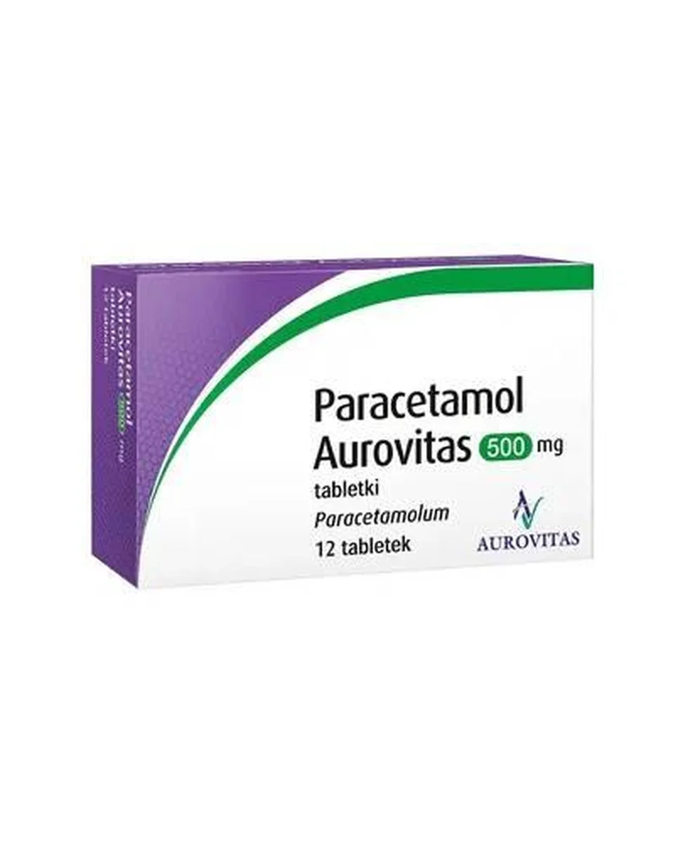 Paracetamol Aurovitas 500 mg, tabletki, 12 sztuk - melisa.pl