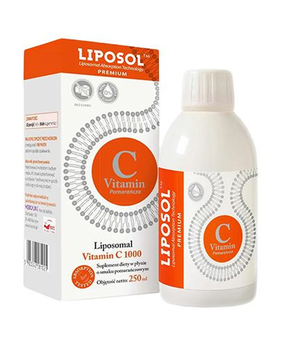 Liposol, Liposomalna Witamina C smak pomarańczowy, 250 ml - melisa.pl