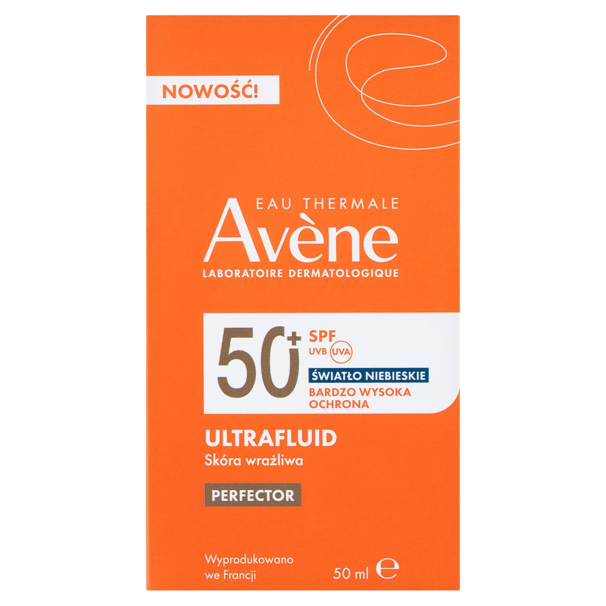 AVENE Bardzo wysoka ochrona przeciwsłoneczna Ultra Fluid Perfector SPF50+, 50 ml - melisa.pl