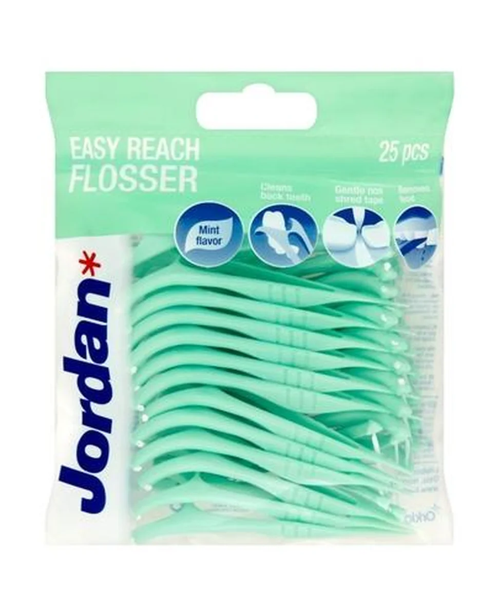 JORDAN flosser Easy Reach, Wykałaczki z nicią dentystyczną, 25 sztuk ...