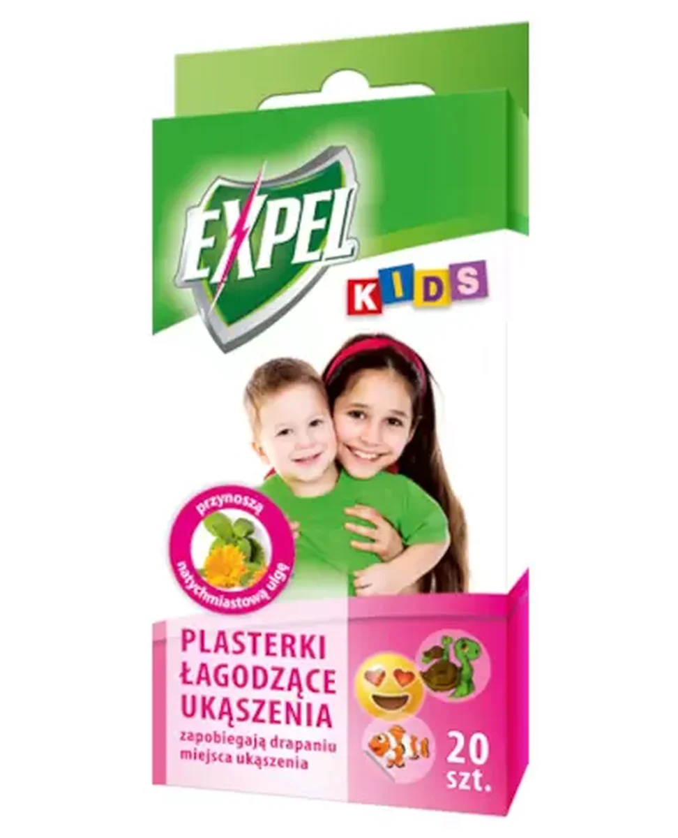 Expel Kids plasterki łagodzące ukąszenia 20 sztuk - wapteka.pl
