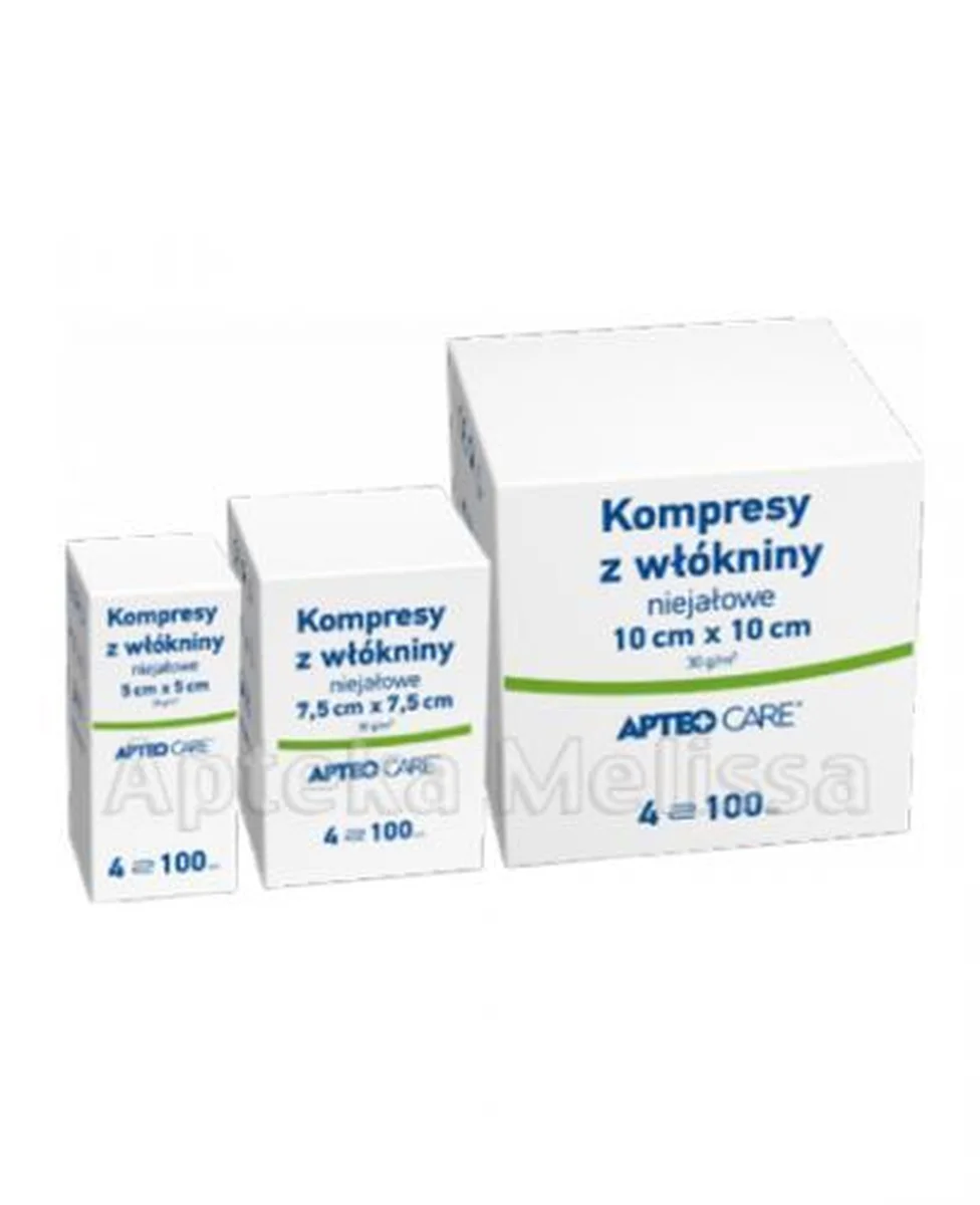 APTEO CARE Kompresy z włókniny niejałowe 10 x 10 cm - 100 szt. - melisa.pl