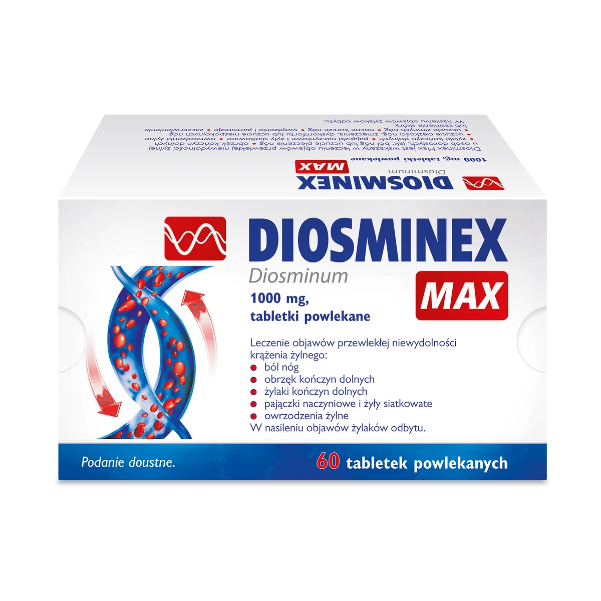 Diosminex Max, 1000 mg, tabletki powlekane, 60 sztuk - melisa.pl