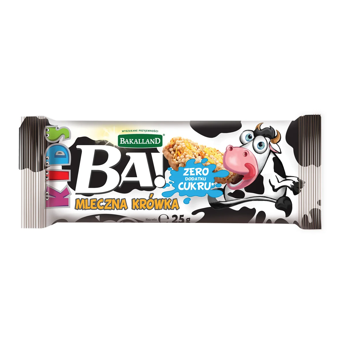 Bakalland BA! KIDS! Baton zbożowy Mleczna krówka, 25 g - melisa.pl