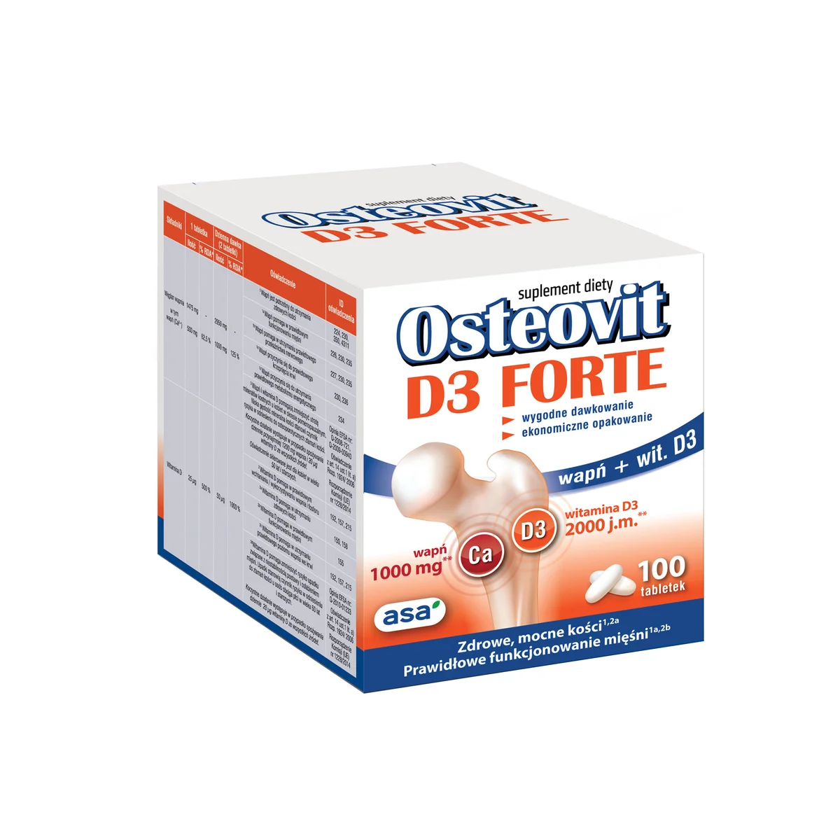 Osteovit D3 Forte wapń i witamina D 100 tabletek - wapteka.pl