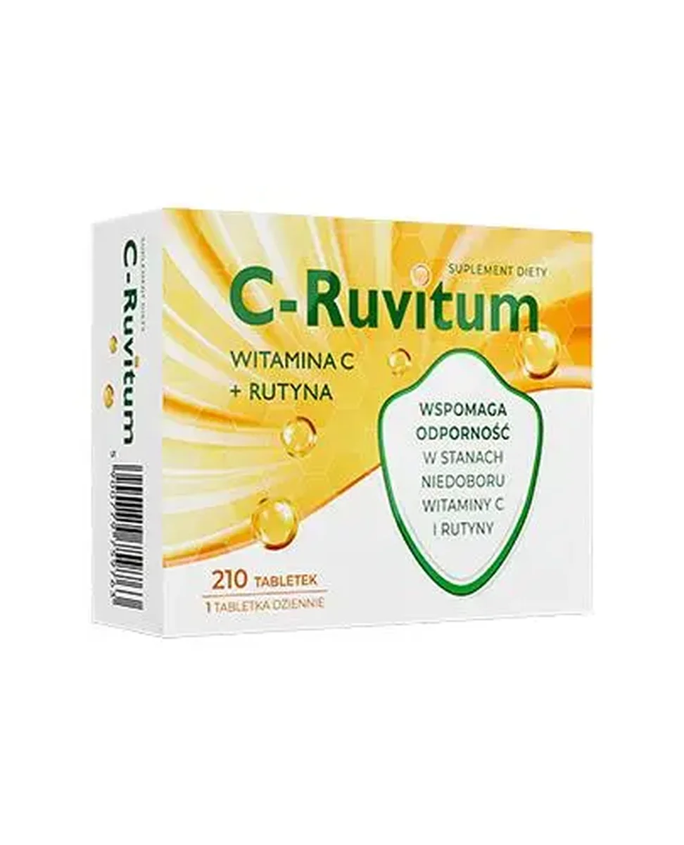 C-Ruvitum Witamina C + Rutyna, tabletki, 210 sztuk - wapteka.pl