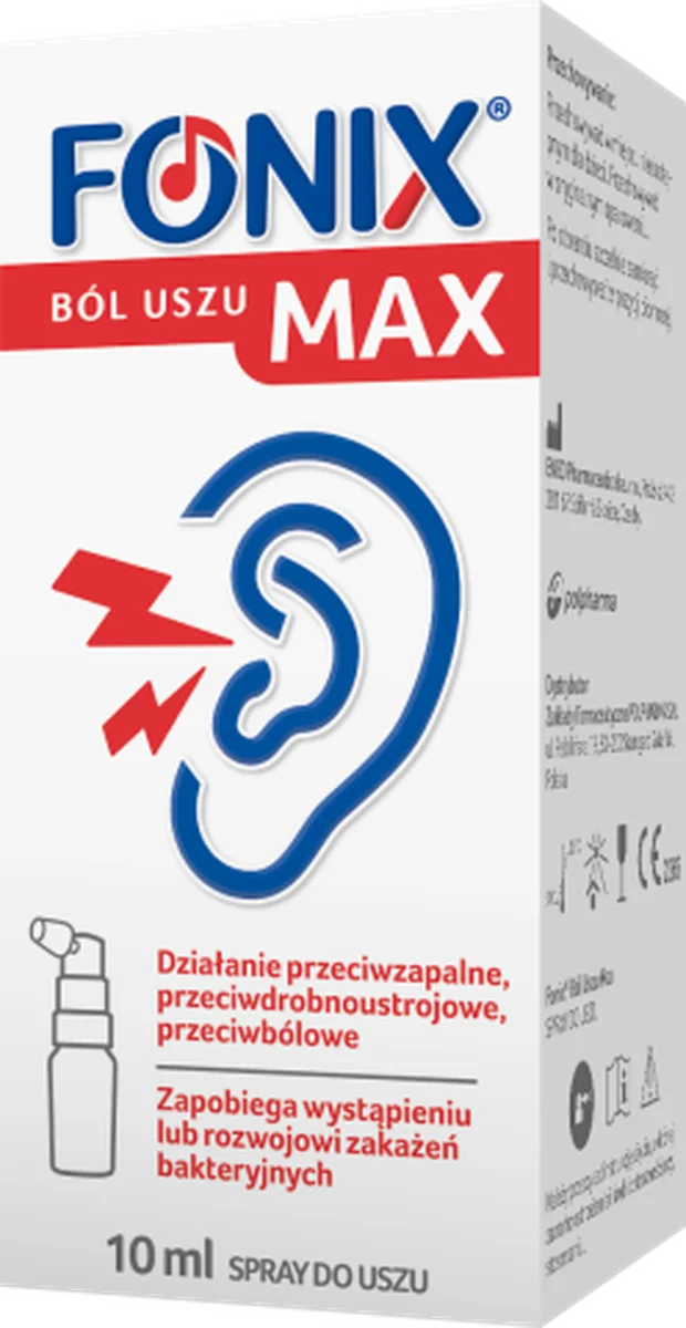 Fonix Ból Uszu Max, spray do uszu, 10 ml - wapteka.pl