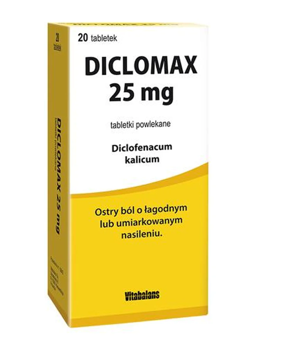 Diclomax, 25 mg, tabletki powlekane, 20 sztuk - wapteka.pl