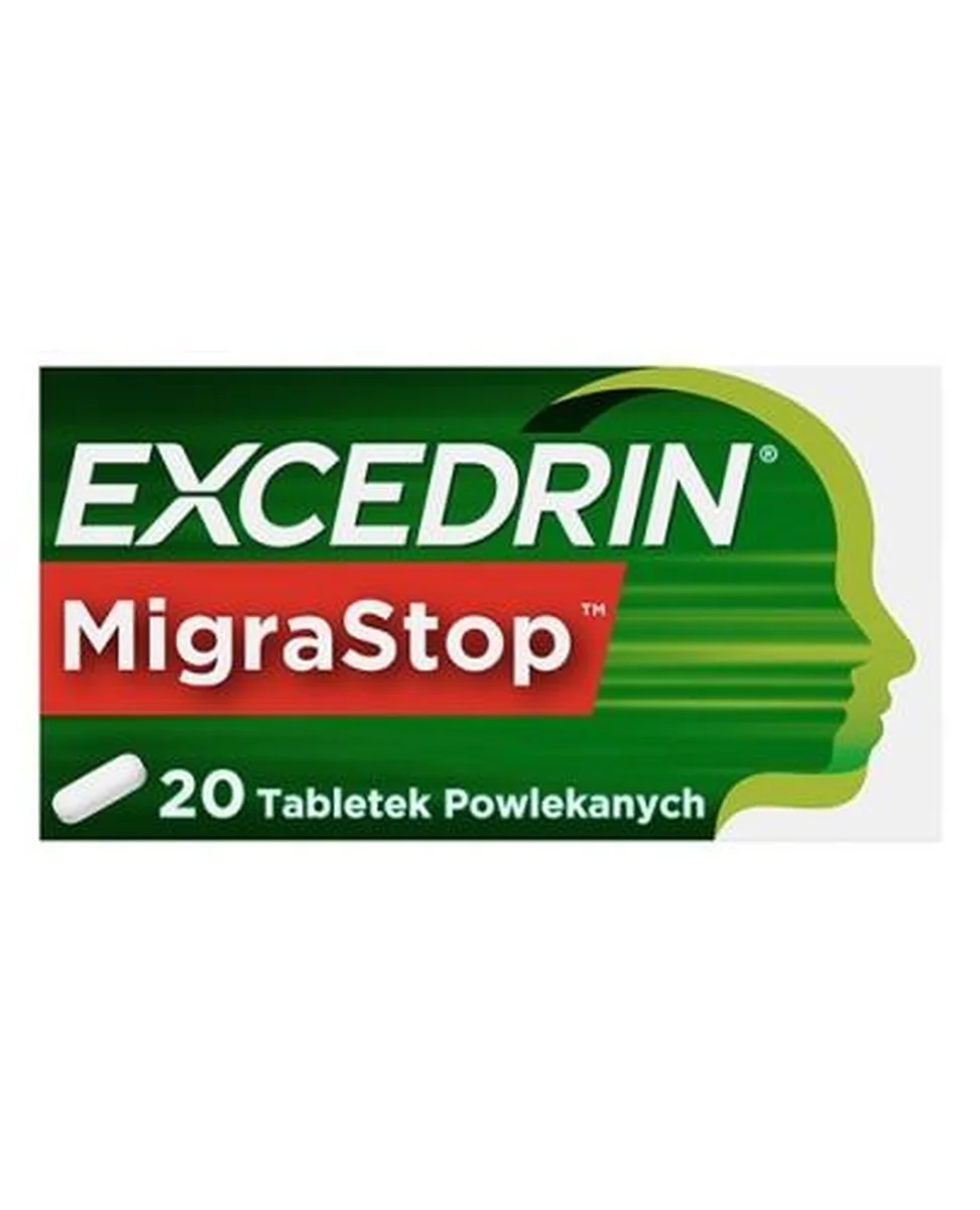 Excedrin MigraStop, 250 mg + 250 mg + 65 mg, tabletki powlekane, 20 ...