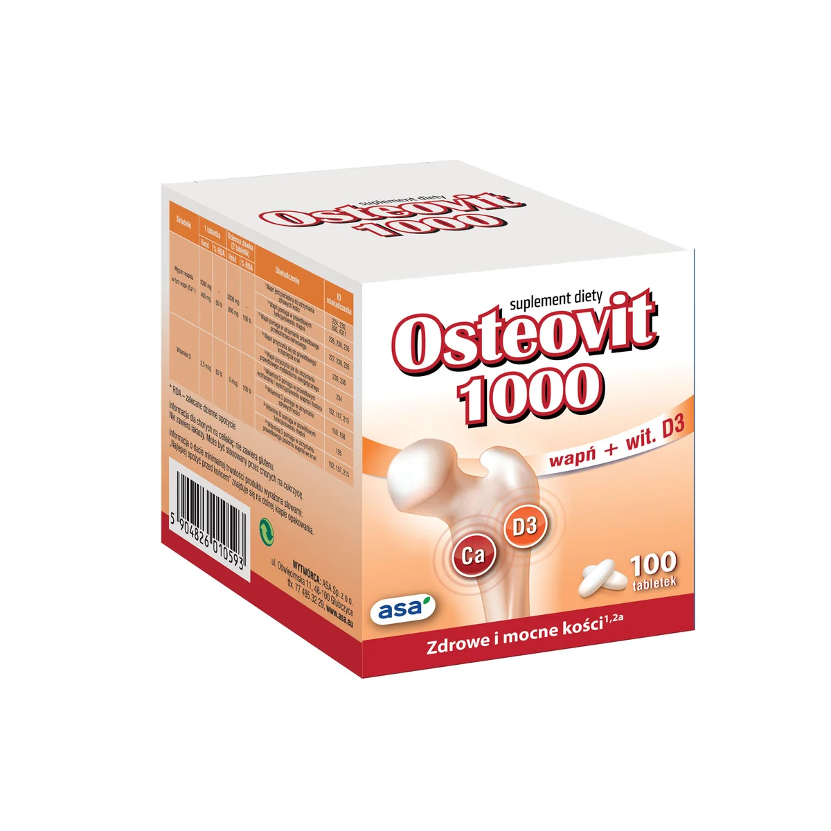 Osteovit 1000 wapń i witamina D 100 tabletek - wapteka.pl
