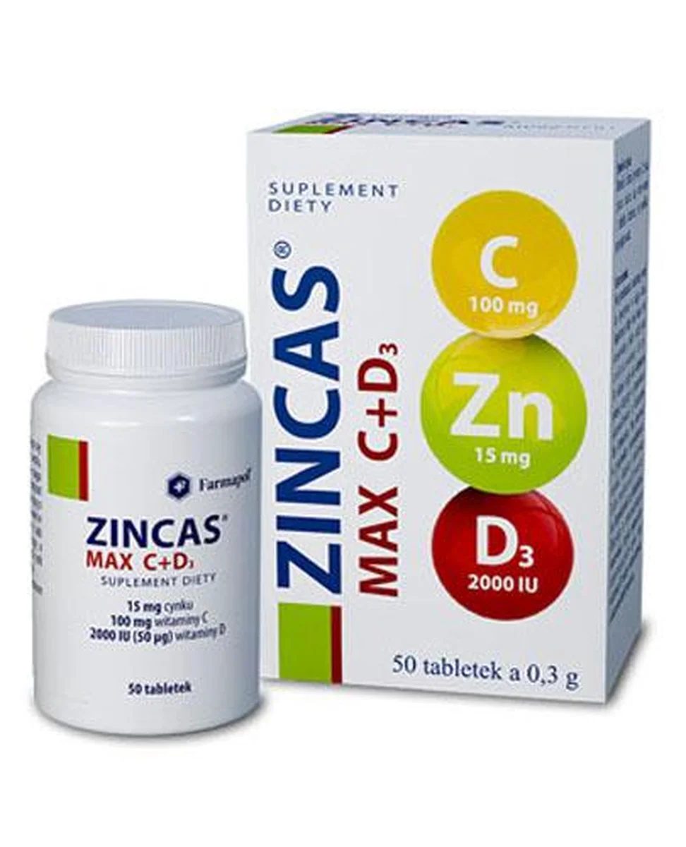 Zincas Max C + D3 - 50 tabl. - melisa.pl