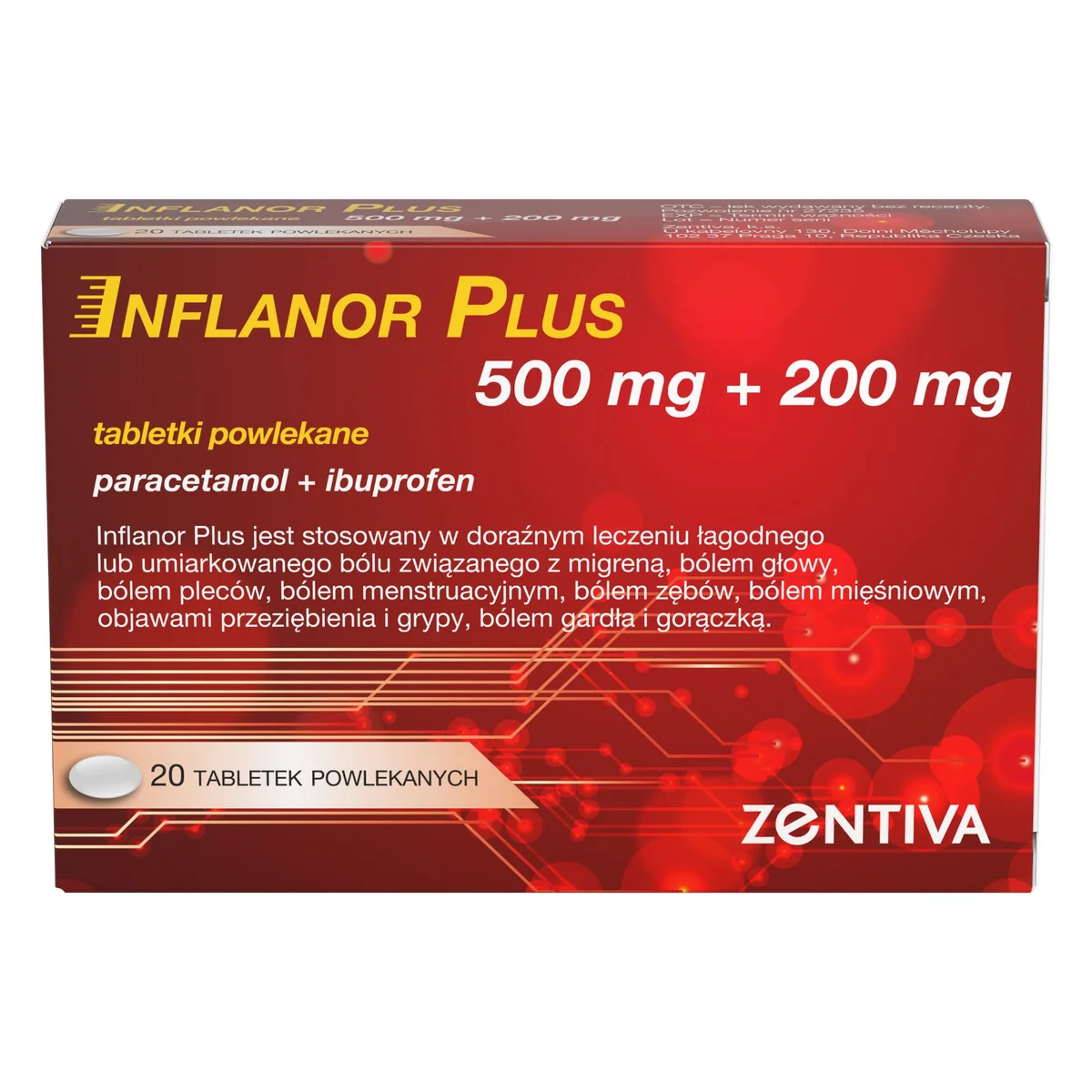 Inflanor Plus 500 mg + 200 mg, 20 tabletek - melisa.pl