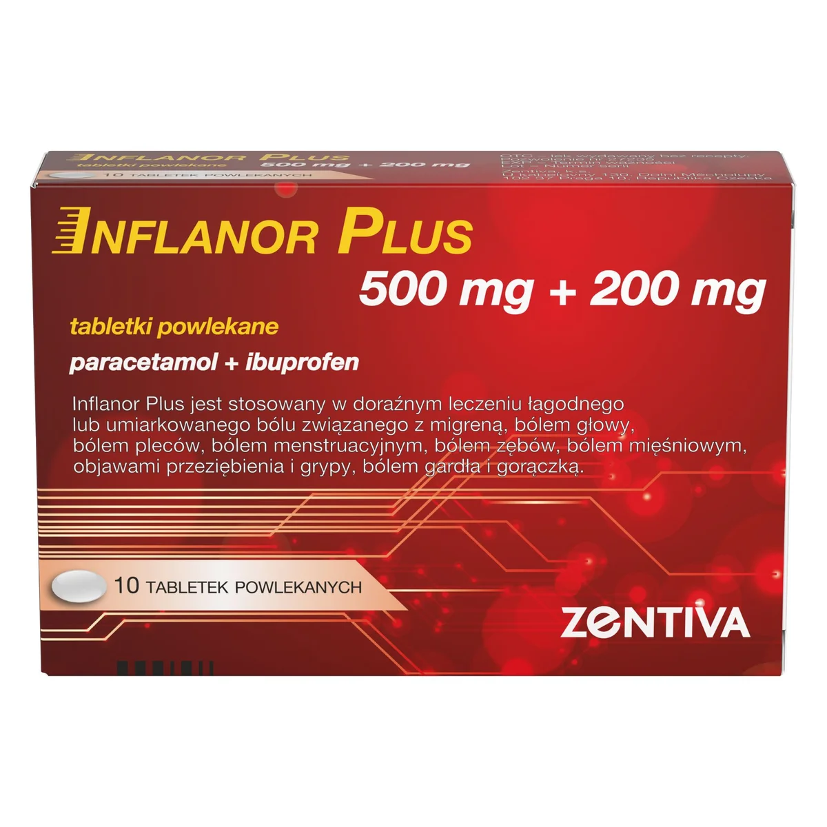 Inflanor Plus 500 mg + 200 mg, 10 tabletek - melisa.pl